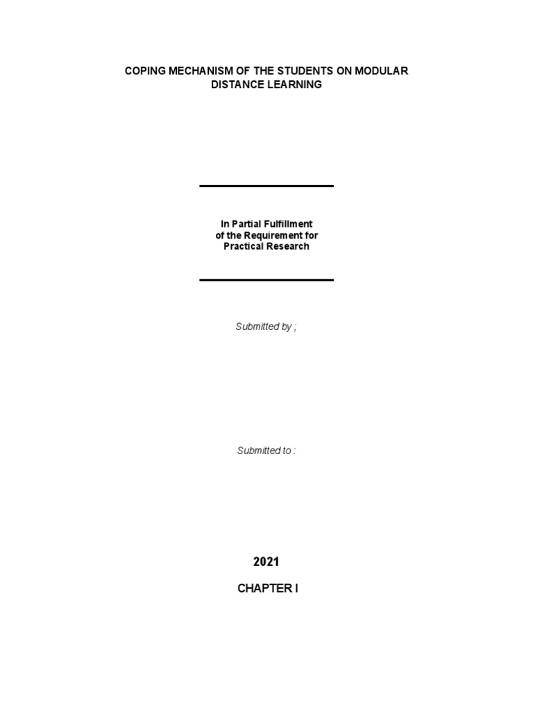 Coping Strategies in Modular Learning | PDF | Distance Education | Learning