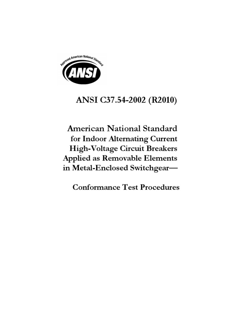 ANSI C37.54-2002 (R2010) - Indoor AC HV Circuit Breakers Applied As ...