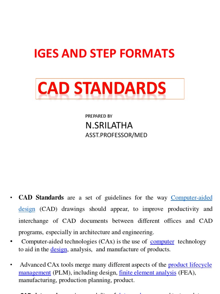 IGES vs. STEP: CAD Data Standards Explained | PDF | Computer Aided ...