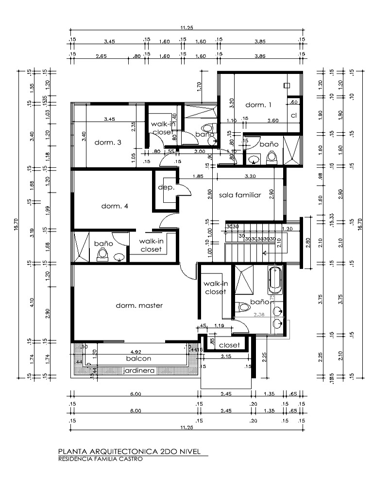 Dorm. 1 Walk-In Closet CL: Planta Arquitectonica 2do Nivel | PDF