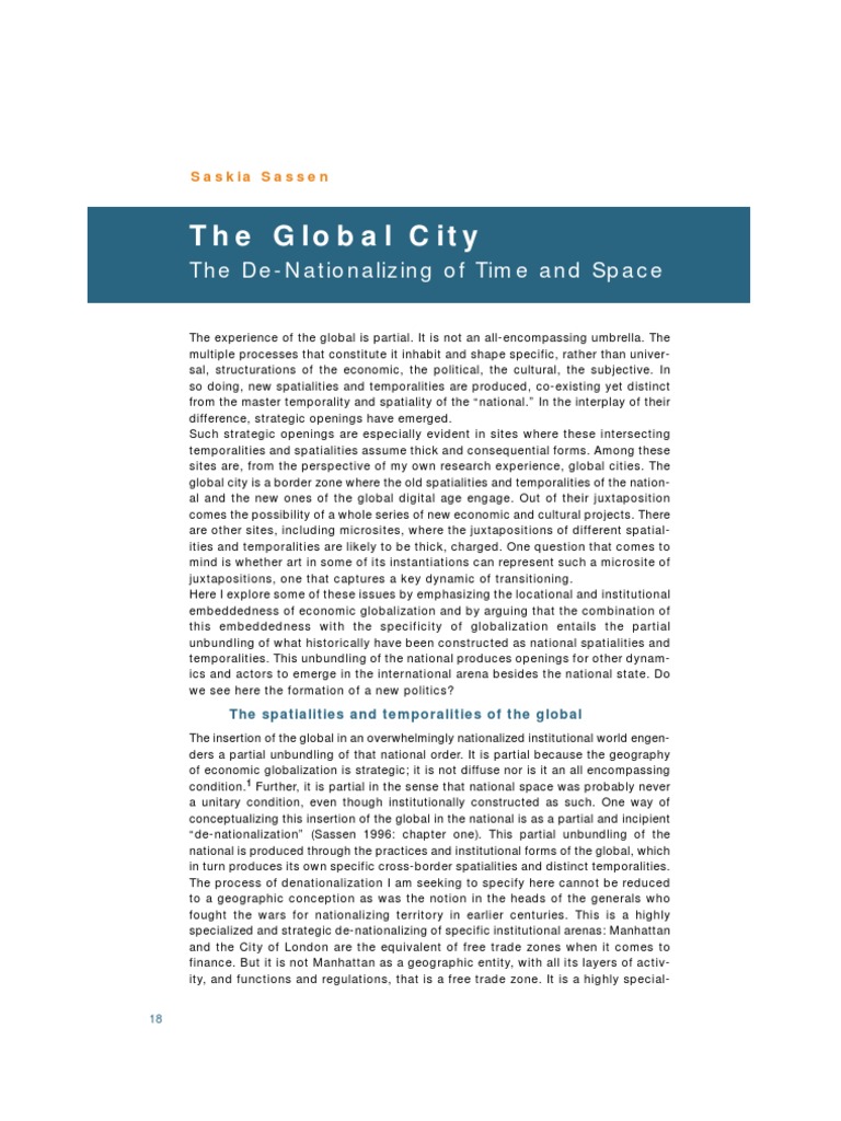 The Spatialities and Temporalities of the Global: Exploring the De ...