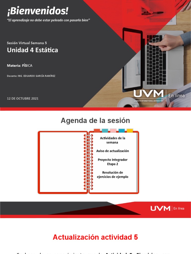 Unidad 4 Estática: Sesión Virtual Semana 5 | PDF