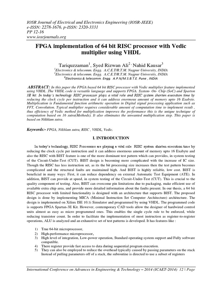 Pjctt Pdf Computer Architecture Microprocessor