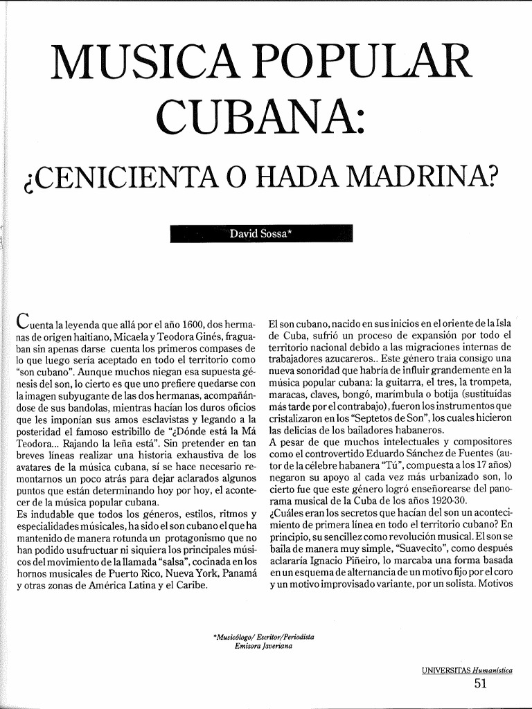 Musica Popular Cubana | PDF