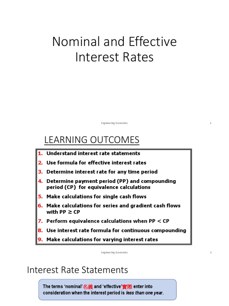 04 Nominal and Effective Interest Rates | PDF | Interest | Compound ...