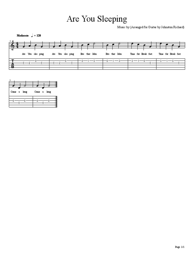 Are You Sleeping | PDF