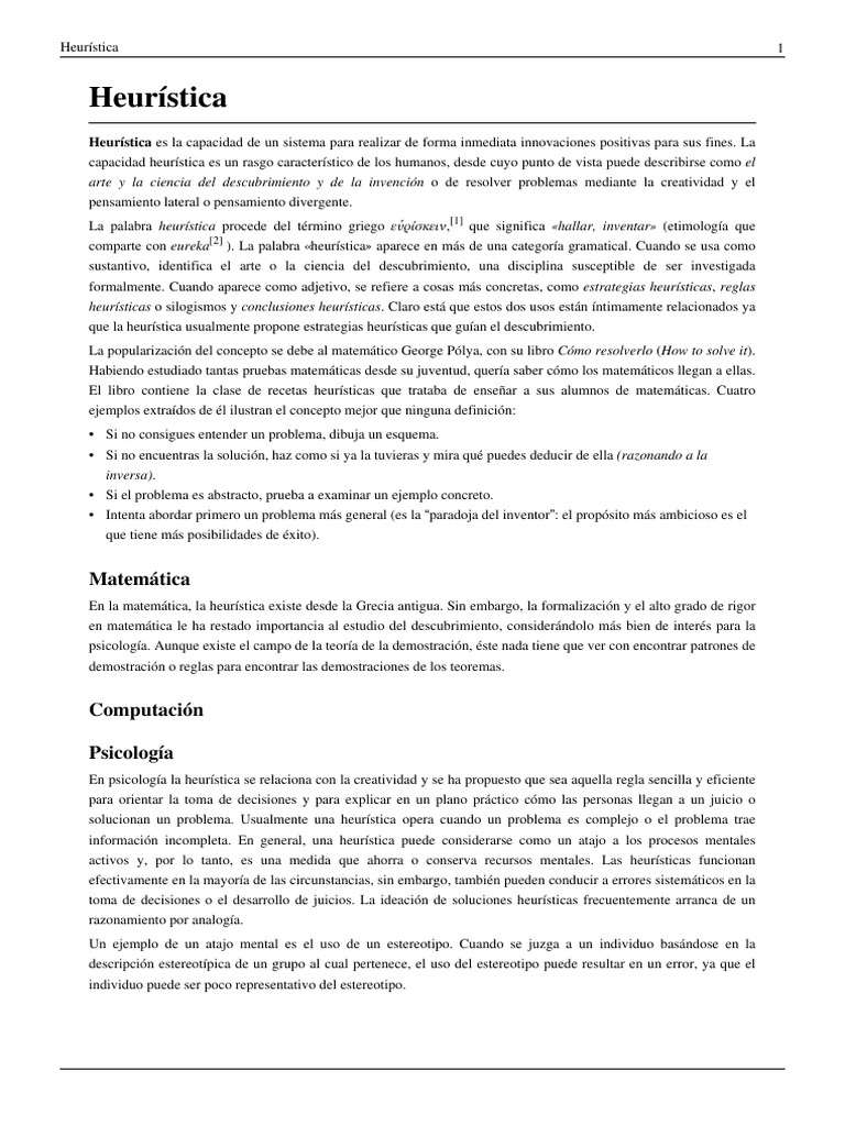Heurística Matemática Pdf Heurístico Método Científico 6568