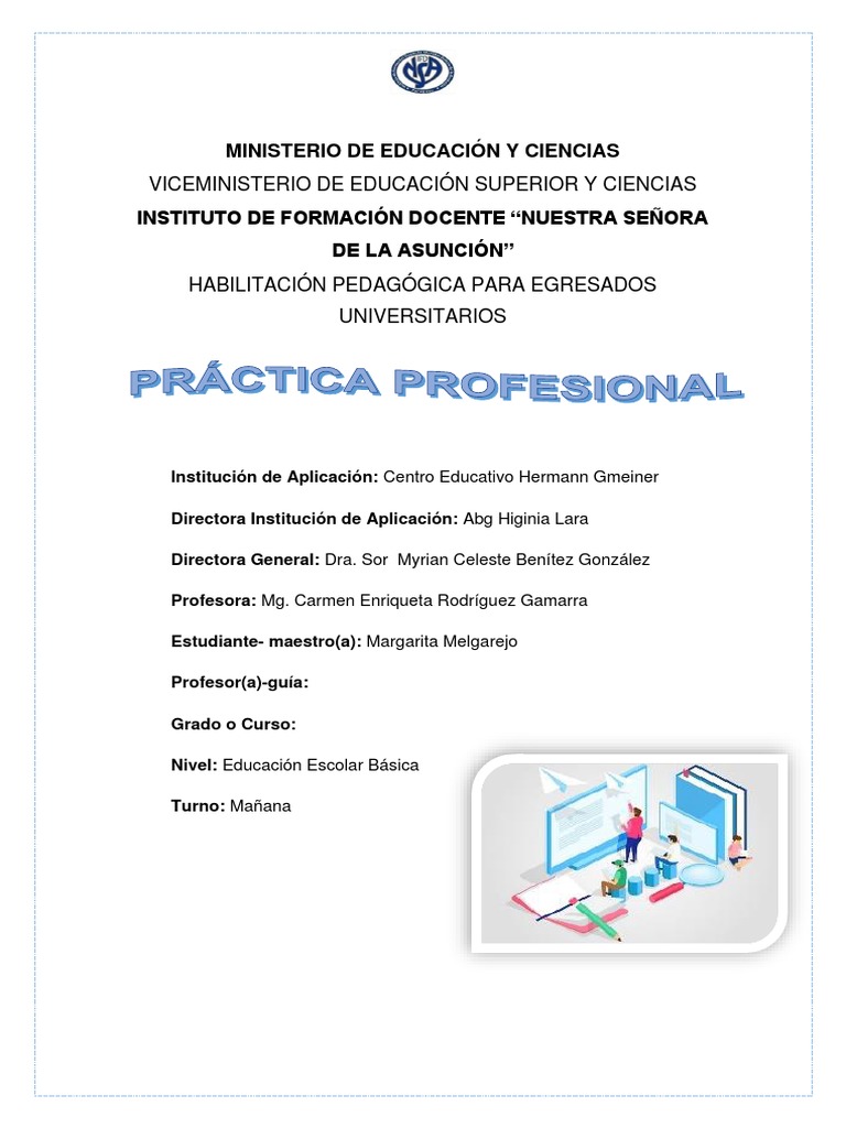 Proyecto Practica Profesional 1 | PDF | Maestros | Plan de estudios