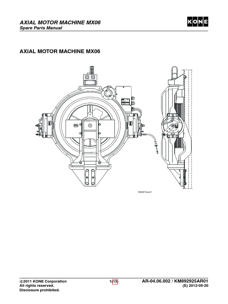 Axial Motor Machine Mx06: Spare Parts Manual | PDF | Electric Motor | Screw