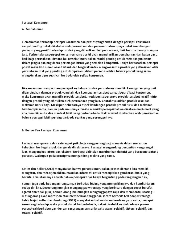 Proses Persepsi Konsumen yang Efektif | PDF | Karier & Perkembangan