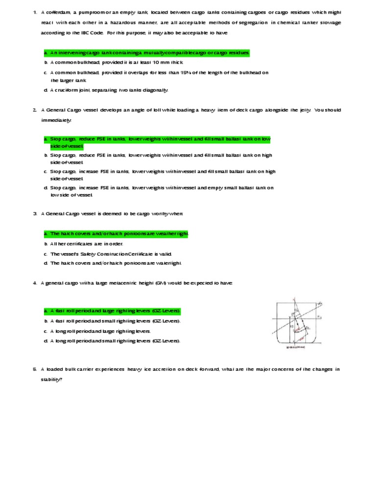 Chemical Tanker Stowage and Stability Guide | PDF