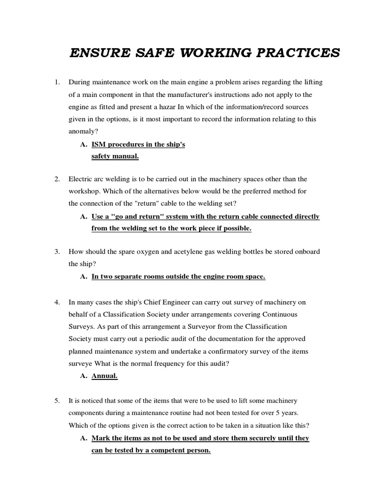 Ensure Safe Working Practices-1 | Download Free PDF | Fires