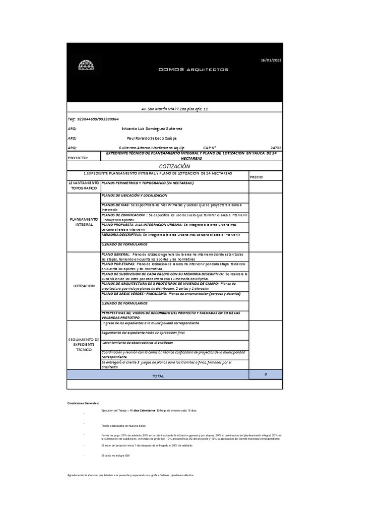 Cotizacion Yauca 1 | PDF | Tecnología