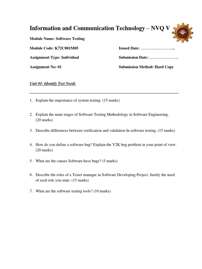 Software Testing NVQ V Module Overview | PDF | Business