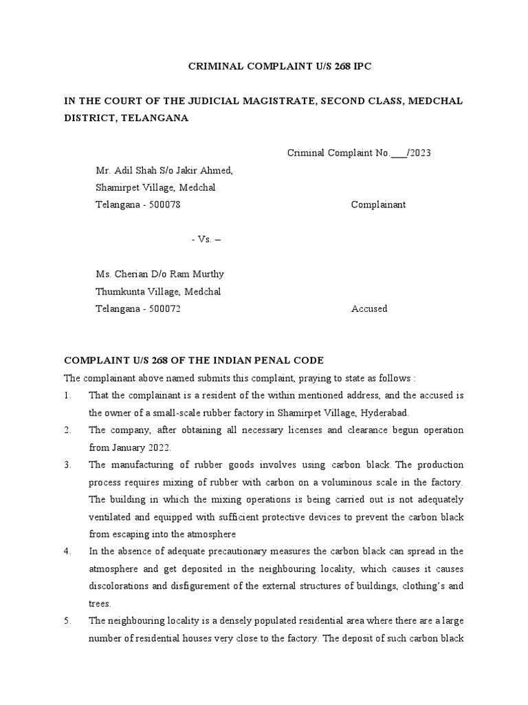 Criminal Complaint | PDF | Judiciaries | Common Law