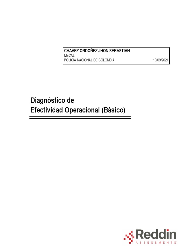 Diagnóstico de Efectividad Operacional (Básico) : Chavez Ordoñez Jhon ...