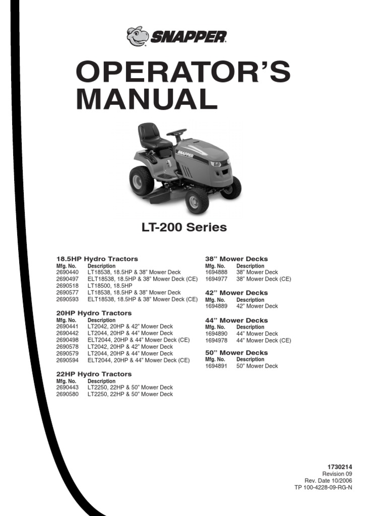 Traktoriaus Snapper Atmintine | PDF | Lawn Mower | Mechanical Engineering