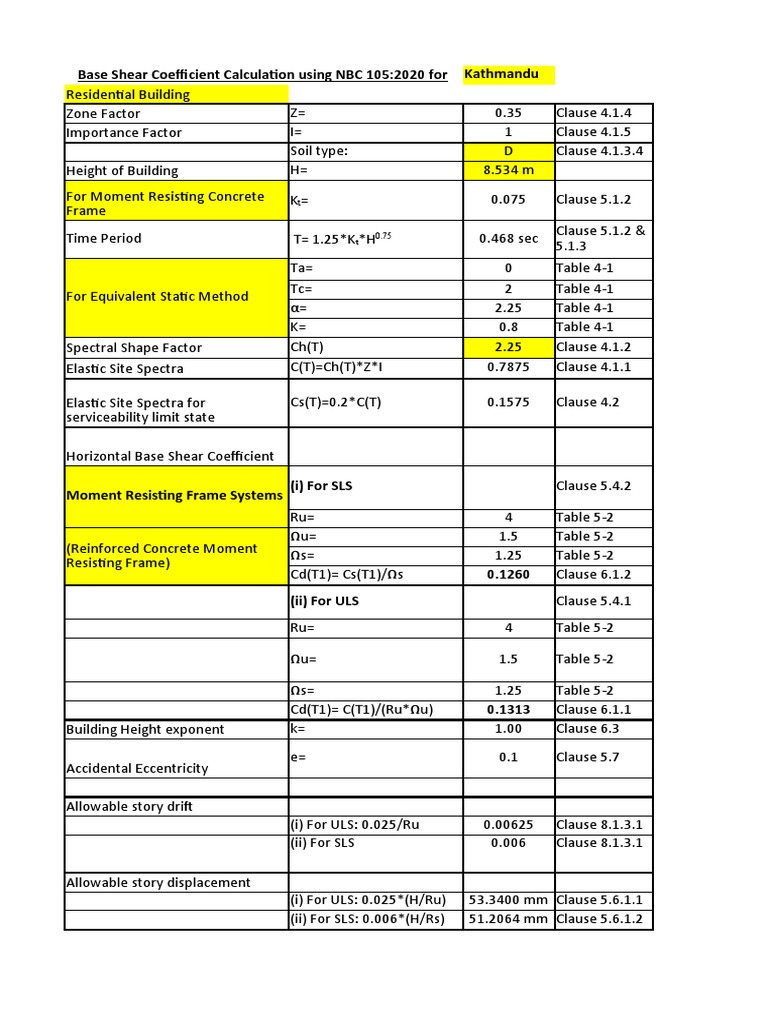 Base Shear | PDF | Mechanical Engineering | Mechanics