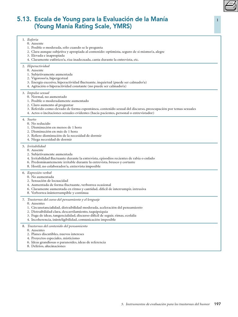 5.13. Escala de Young para La Evaluación de La Manía (Young Mania ...