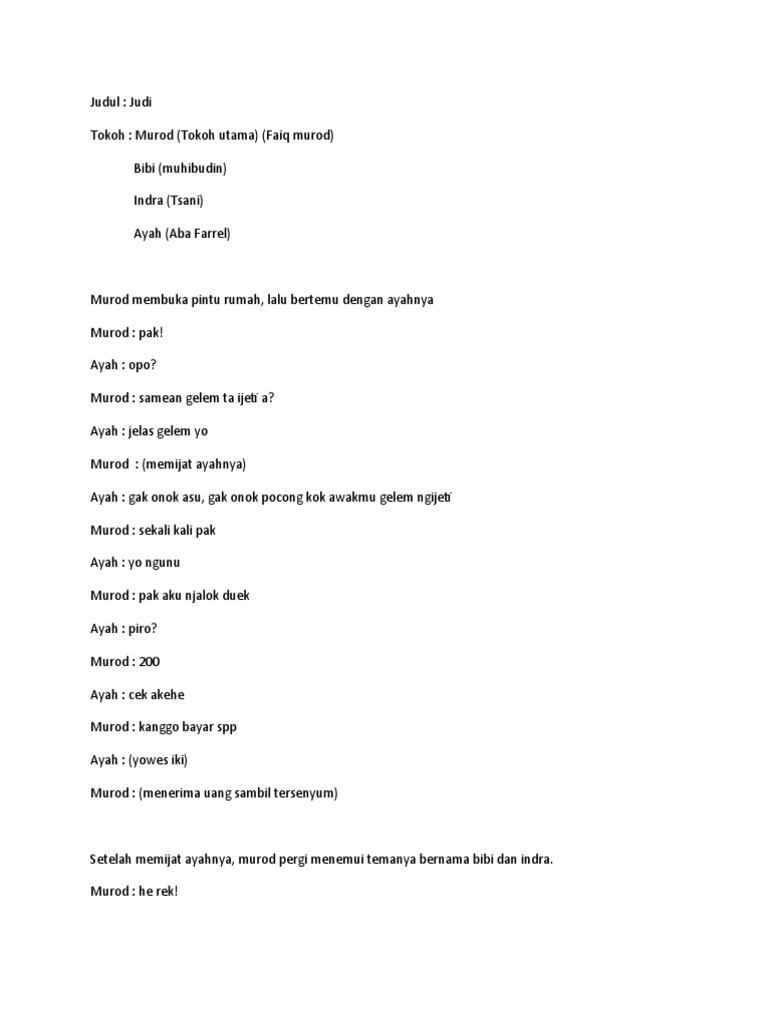 Naskah Film Judi | PDF | Game & Aktivitas