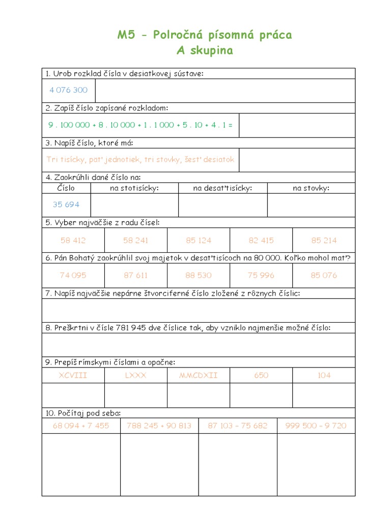 M5 - Polročná Písomná Práca A WORD | PDF