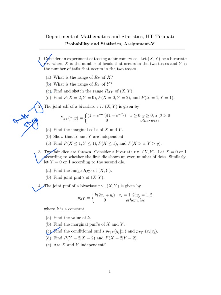 Probability & Statistics Assignment | PDF | Probability And Statistics | Measure Theory