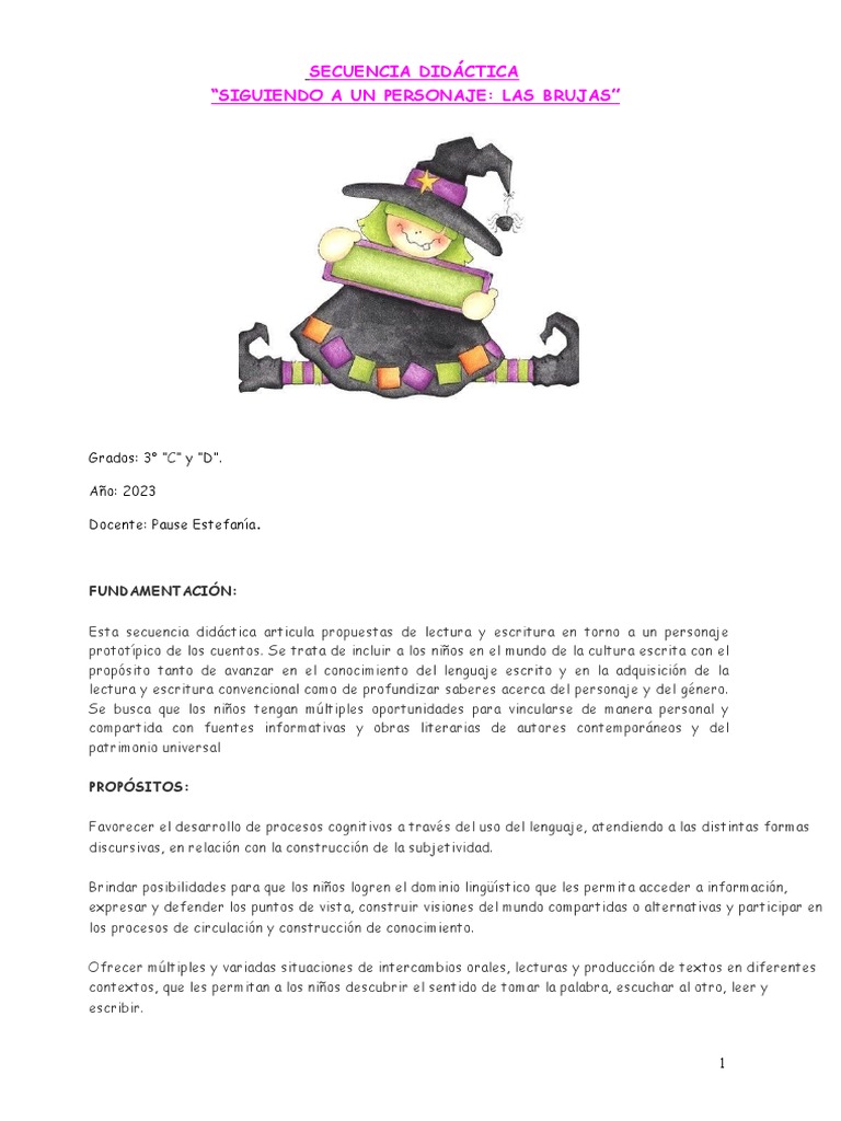 Secuencia Brujas | PDF | Escritura | Aprendizaje