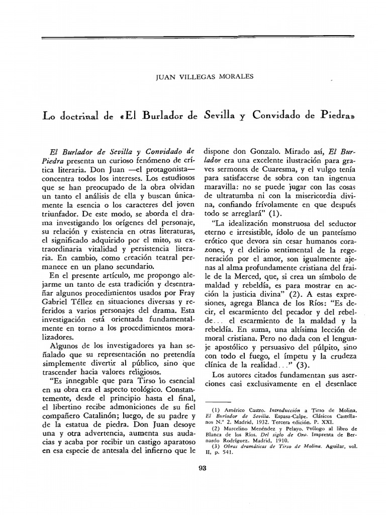 Morales, J. (1960) - La Doctrina de El Burlador de Sevilla y Convidado ...