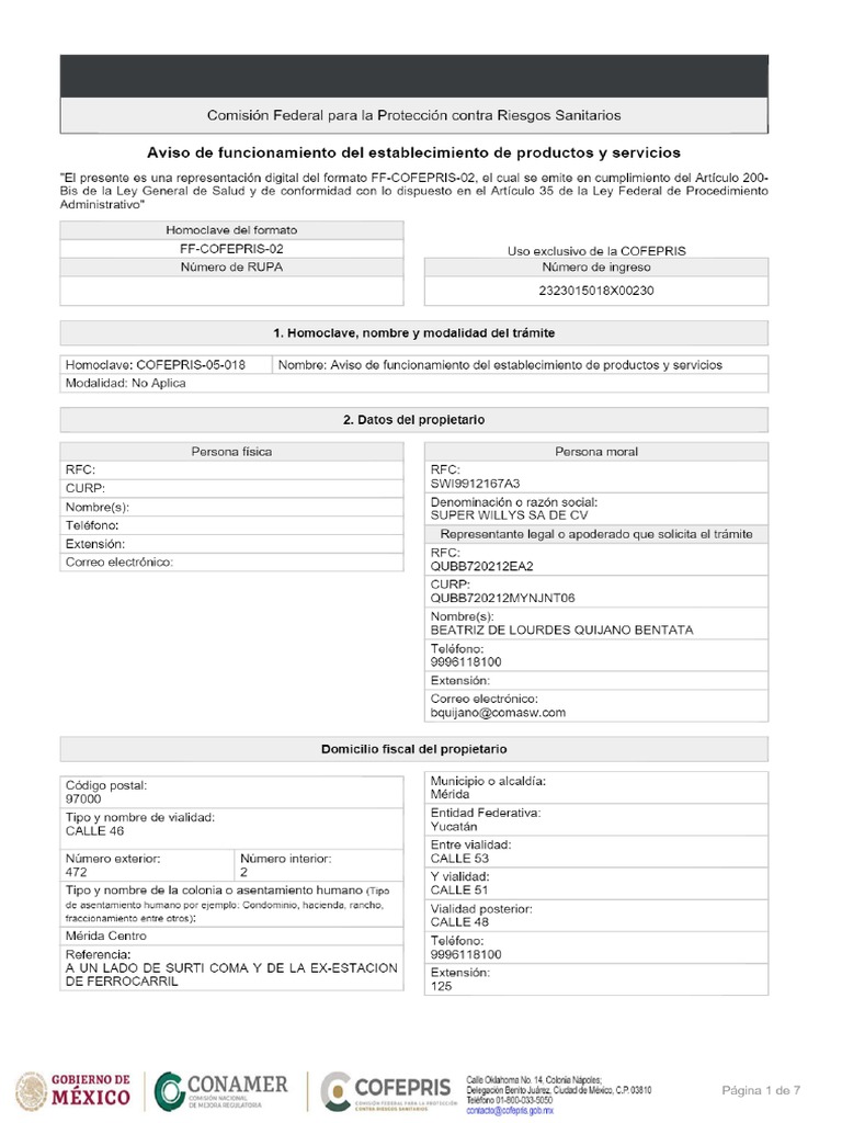 COFEPRIS - DIGIPRiS | PDF