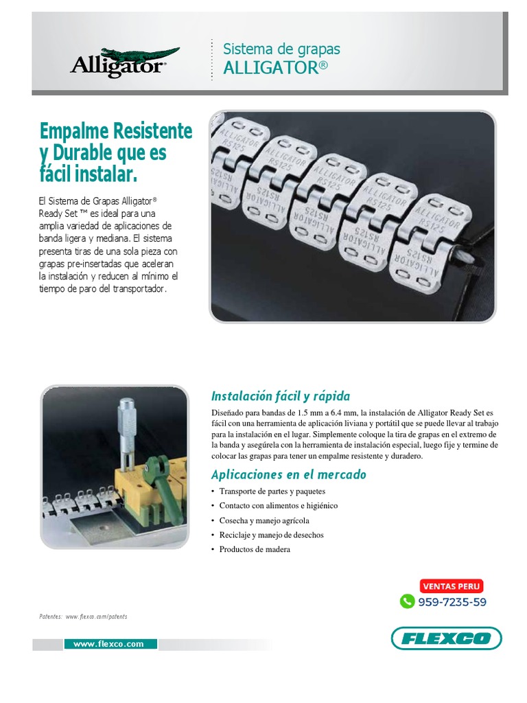 Grapa Bisagra Rs125 - Flexco | PDF | Abrasivo | Corrosión