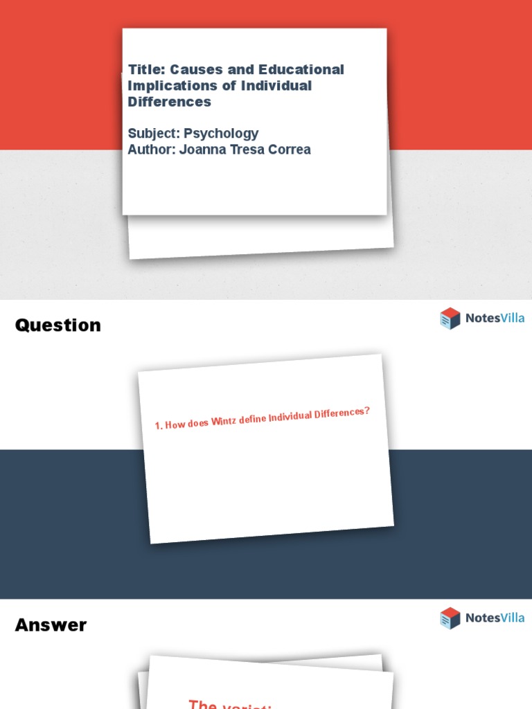 Understanding the Spectrum: An Analysis of Causes and Implications of Individual Differences in ...