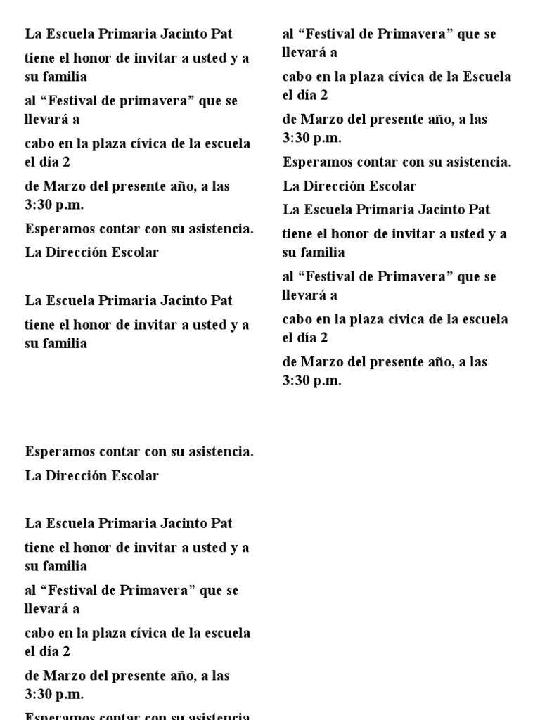 Festival de Primavera en Jacinto Pat | PDF
