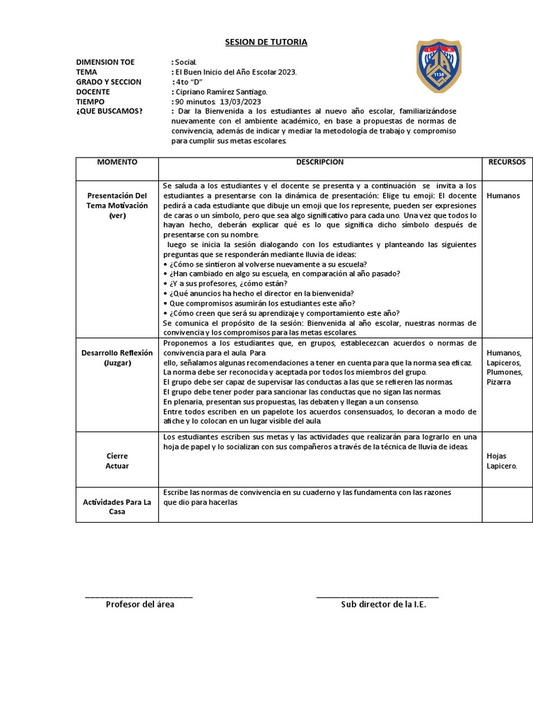 Sesion de Bienvenida 2023 | PDF | Maestros | Modificación de comportamiento