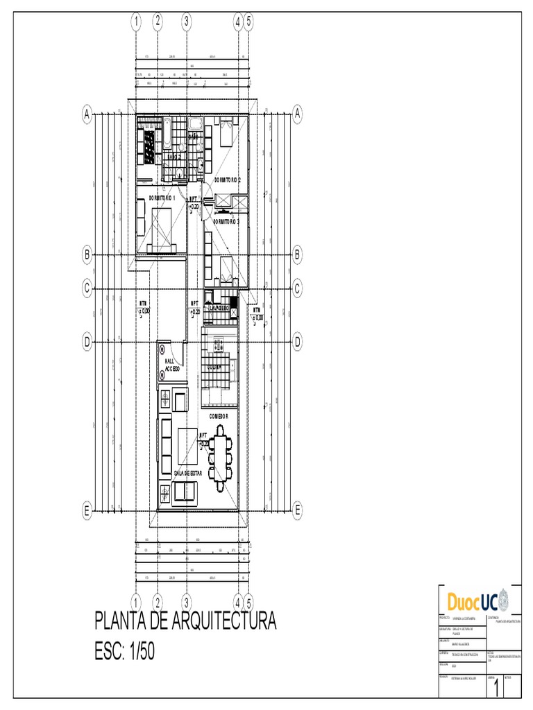 Planta de Arquitectura ESC: 1/50 1 | PDF