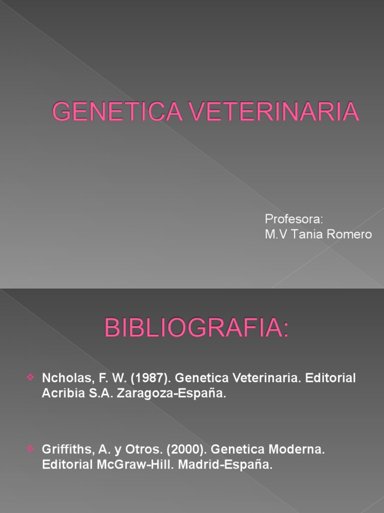 Introducción a la Genética Veterinaria | PDF | Alelo | Gene