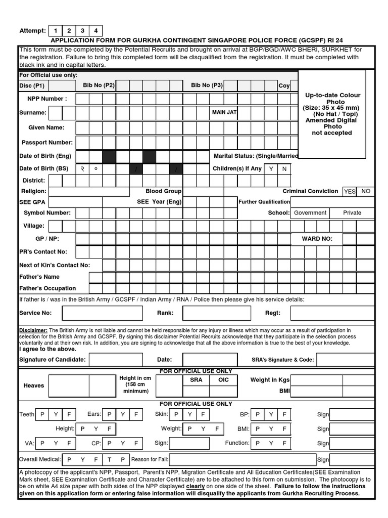 GCSPF Form | PDF | Government