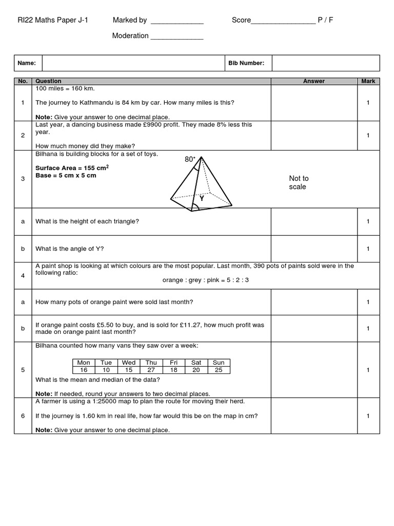 RI22 Maths Paper | PDF | Significant Figures
