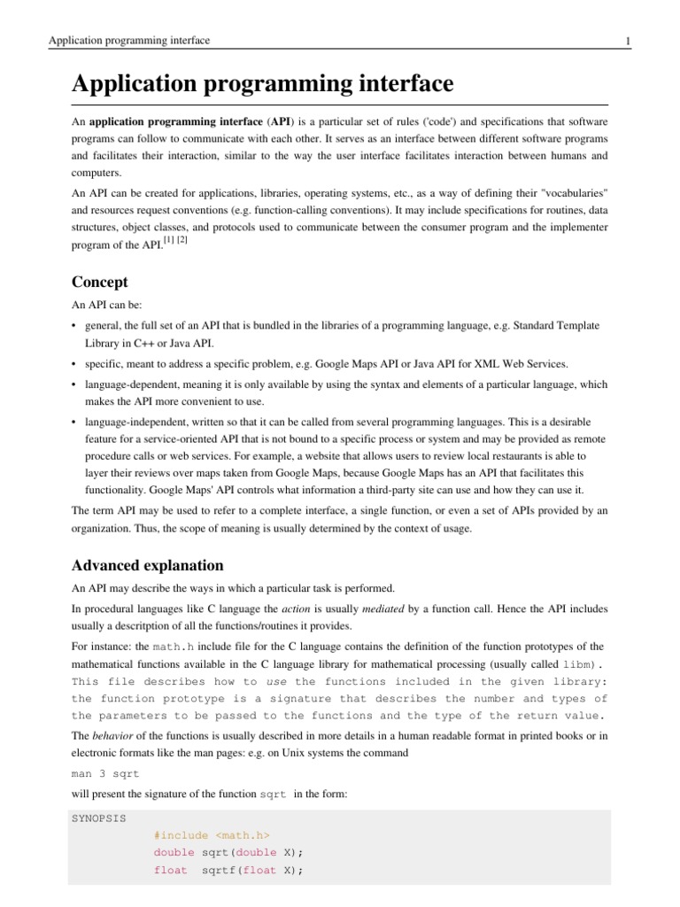 Application Programming Interface (API) | PDF | Application Programming Interface | Class ...