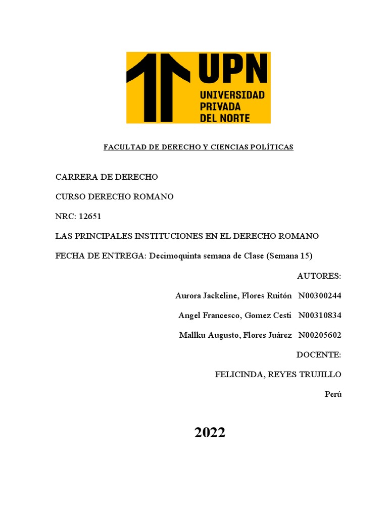 EF - Derecho Romano - Flores Ruitón Aurora Jackeline | PDF | Propiedad ...