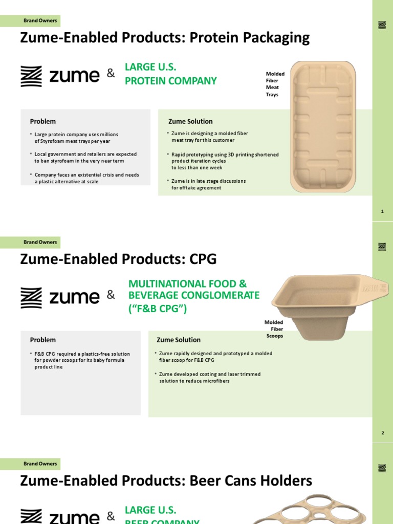 Zume Molded Fiber Solutions for Major Brands | PDF | Plastic | Brand