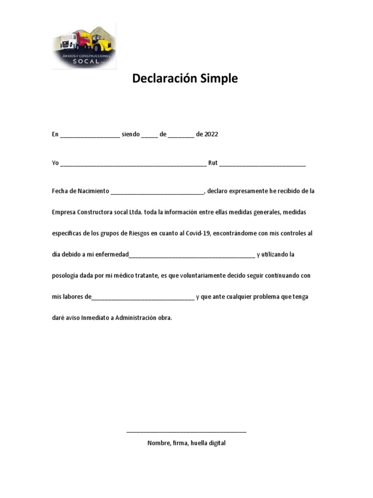 Declaración Simple | PDF