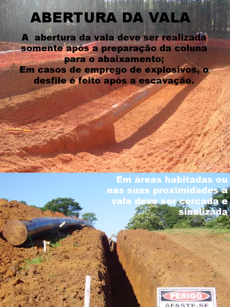ABERTURA DE VALAS PARA INSTALAÇÃO DE TUBULAÇÕES | PDF
