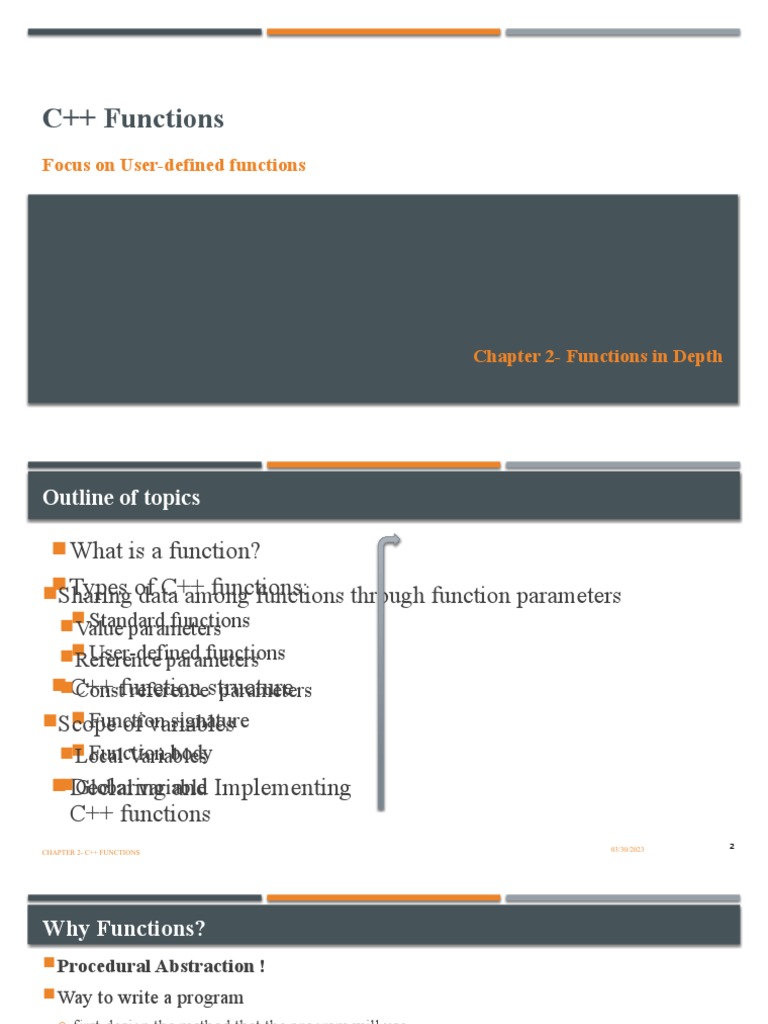 Functions In Cpp Pdf Parameter Computer Programming Scope
