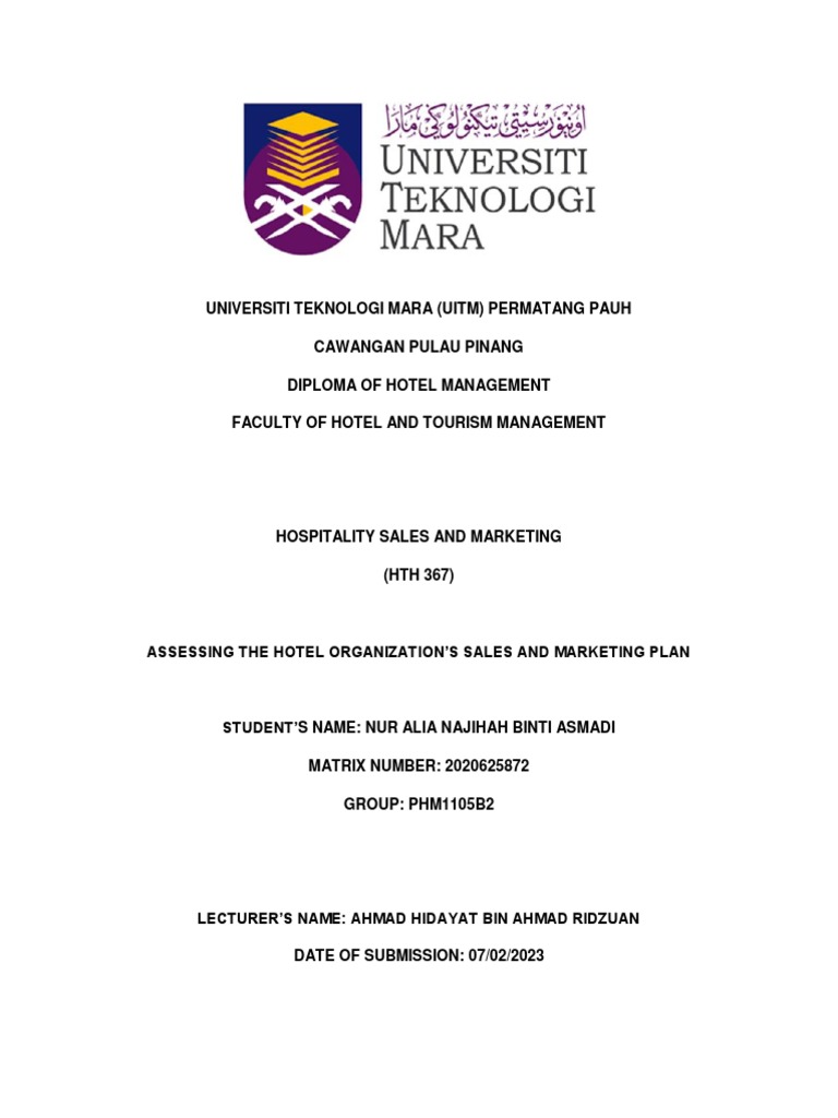 HTH 367 Nur Alia Najihah Binti Asmadi (2020625872) | PDF | Marketing | Business Economics