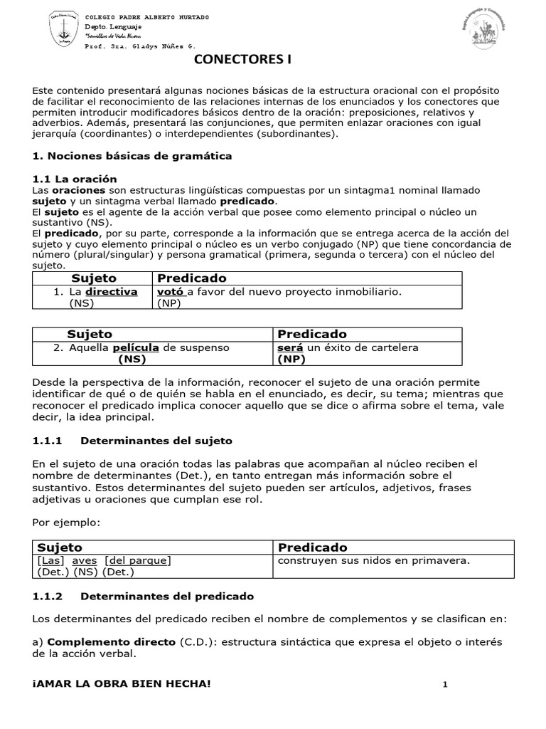 Guía de Conectores y Relativos en Gramática | PDF | Oración (Lingüística) | Adverbio