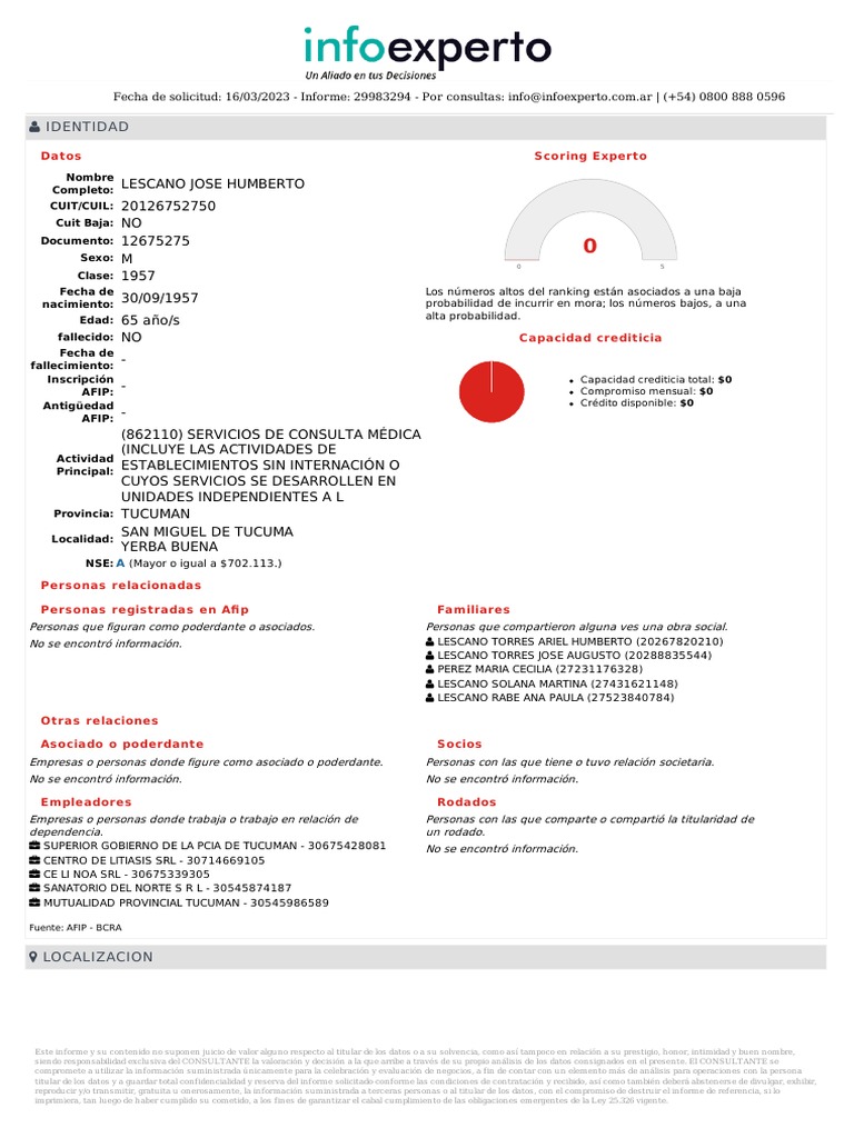 Informe 29983294 LESCANO JOSE HUMBERTO | PDF | Business | Economias