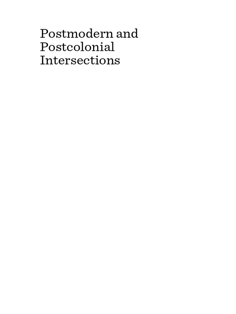 Salhi - Postmodern and Poscolonialist | PDF | Postmodernism | Postcolonialism