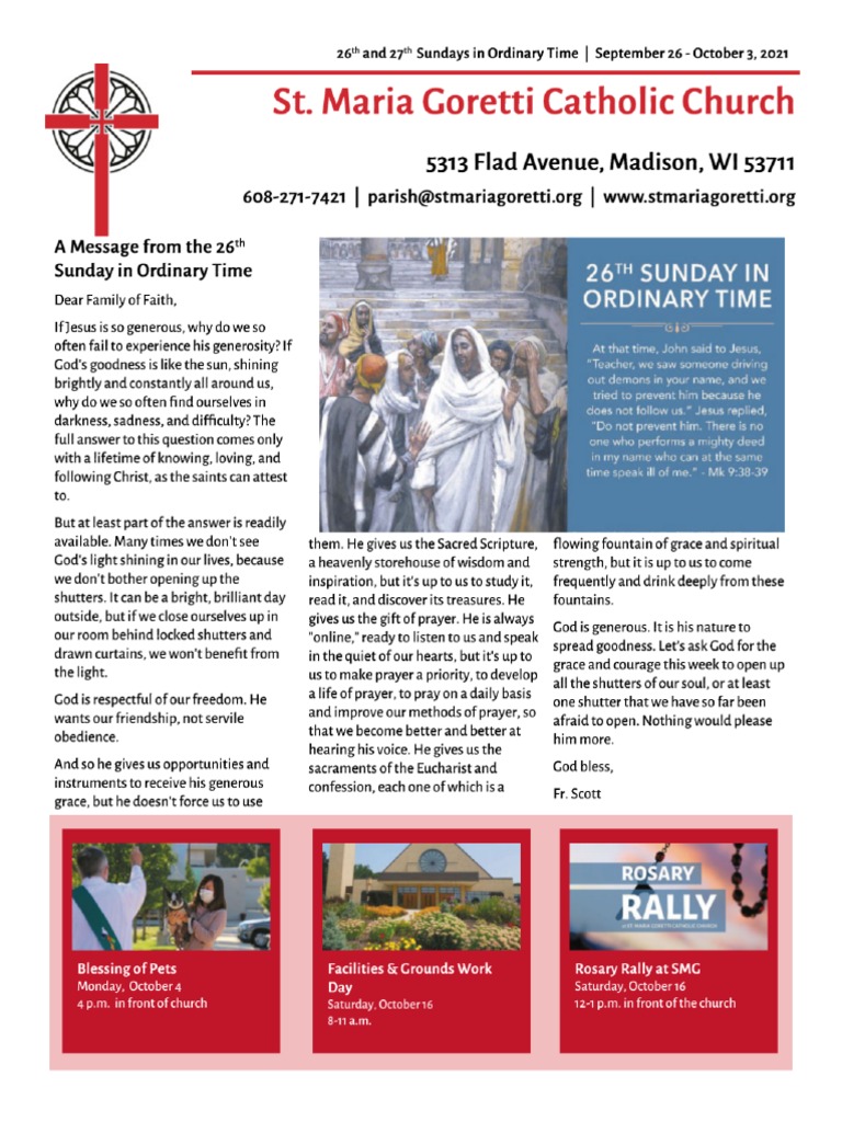 St. Maria Goretti Church - Madison, WI - Parishes Online | PDF