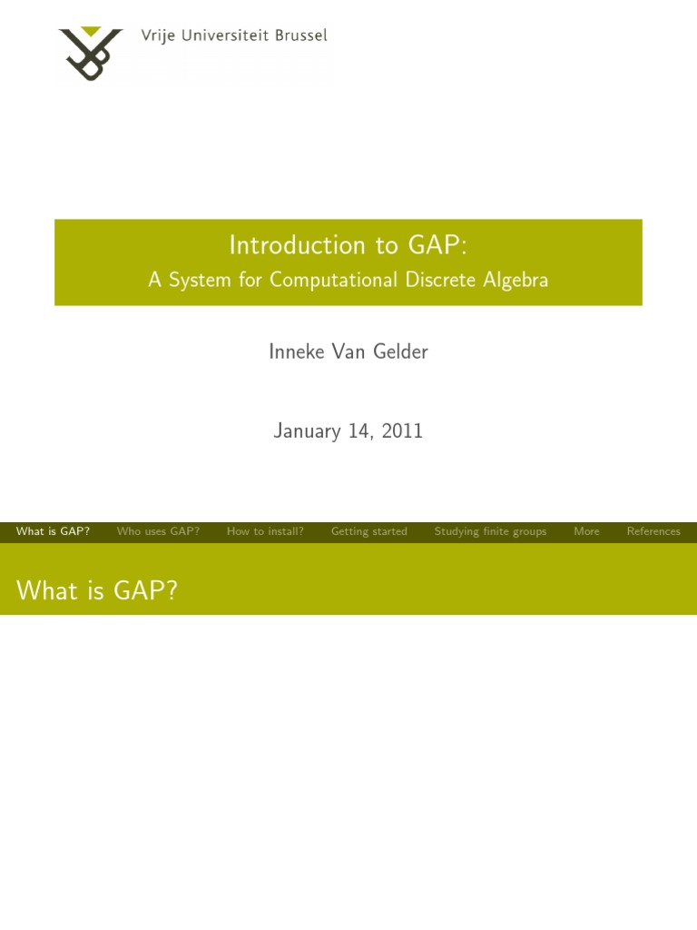 Introduction To GAP:: A System For Computational Discrete Algebra | PDF ...