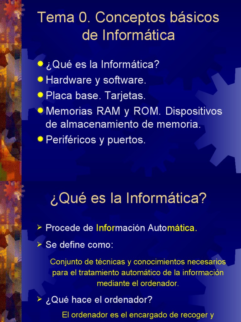 Tema 0. Conceptos Básicos de Informática | Descargar gratis PDF ...